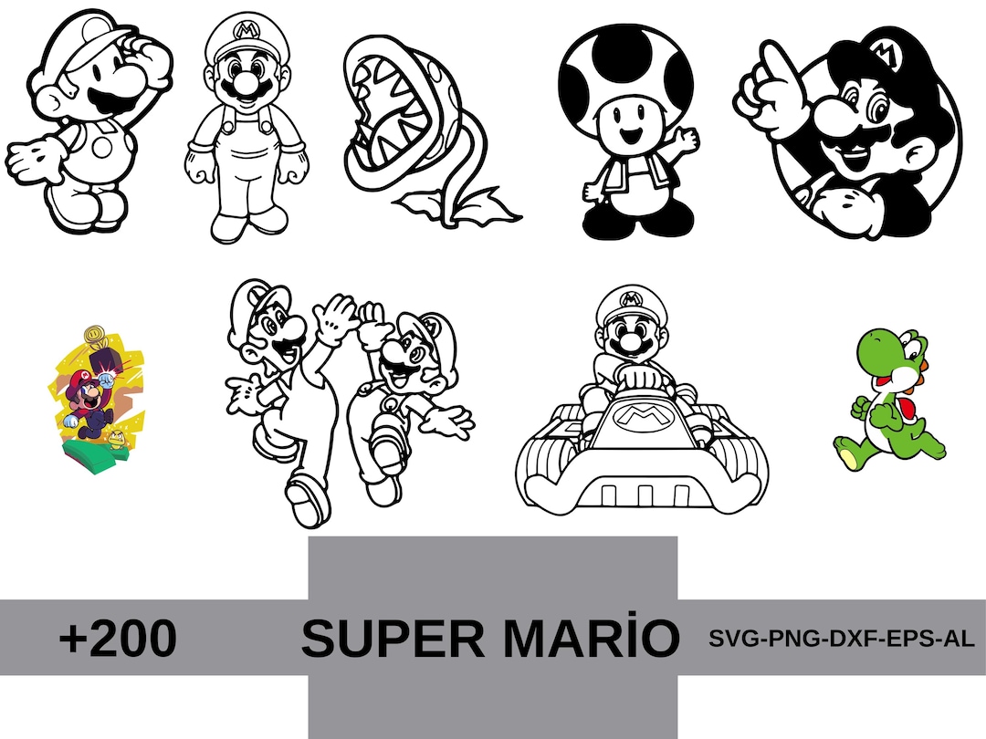 Super Mario Svg Bundle, Mario Svg, Mascot Svg, Marios Adventures Svg ...