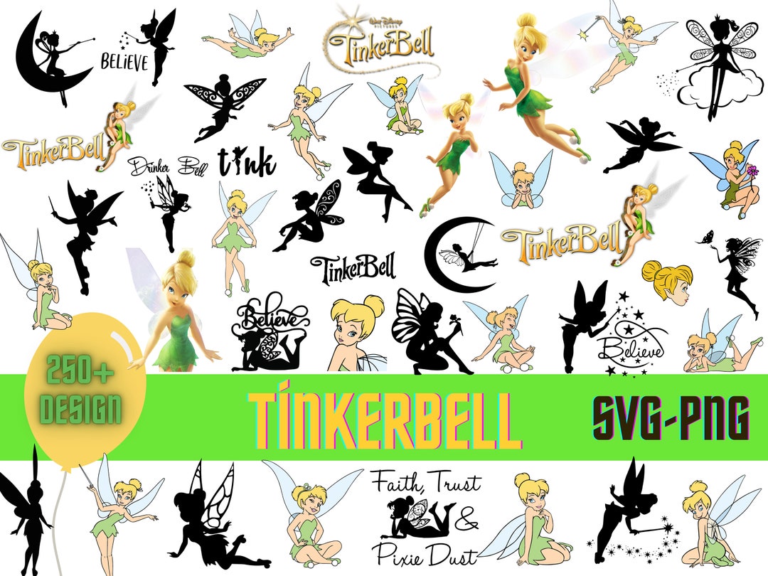 250 Tinkerbell, Tinkerbell SVG Bundle, Tinkerbell Silhouette ...