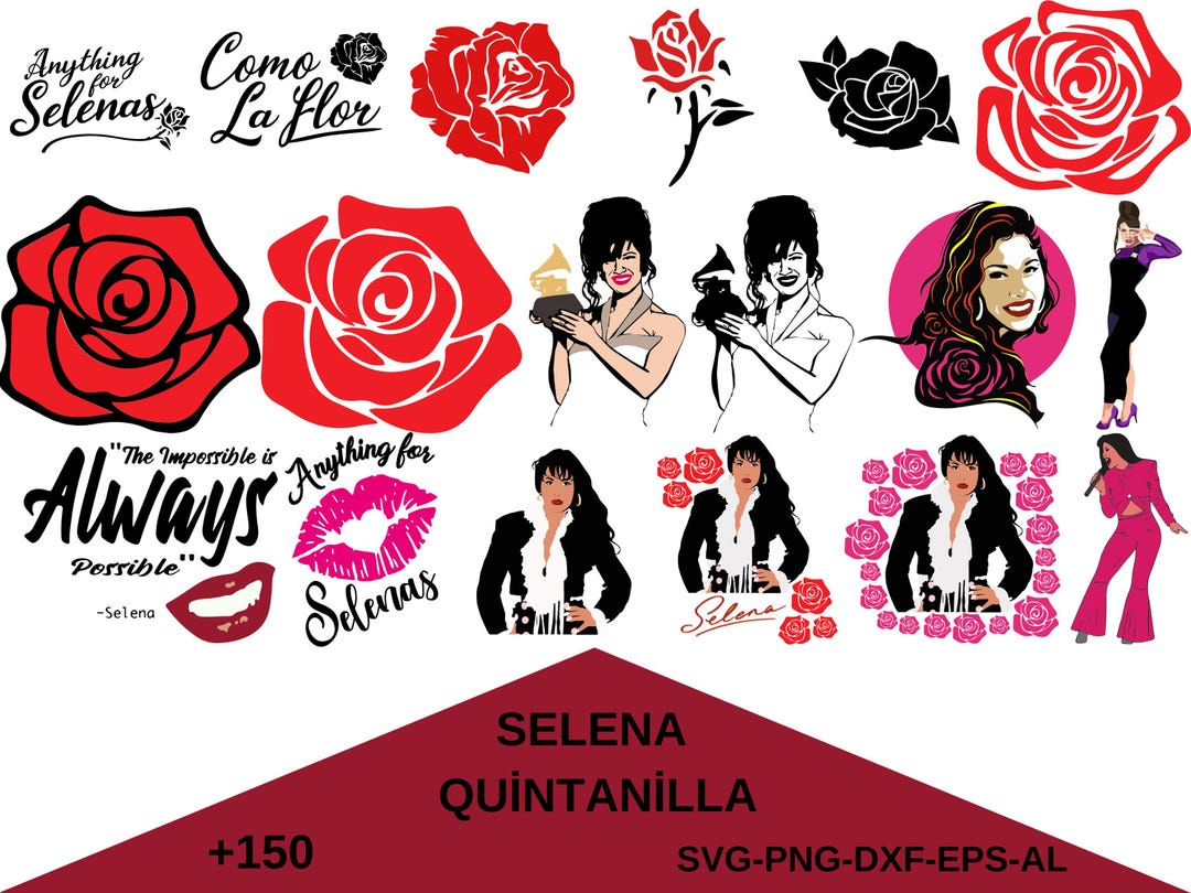 Selena Quintanilla SVG Bundle 150, Rose Svg, Selena Svg, Selena Logo ...