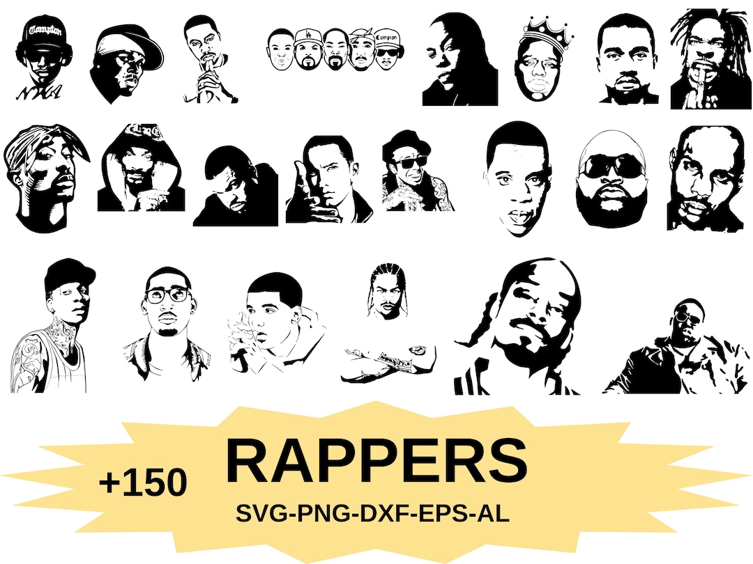 Rappers SVG Bundle 150, Eminem Svg, Eminem Letters Portrait Svg, Eminem ...
