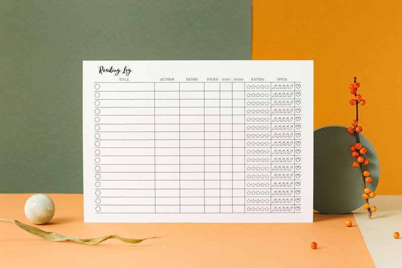 Printable Advanced Reading Log | TBR List | Reading Tracker | Books I ...