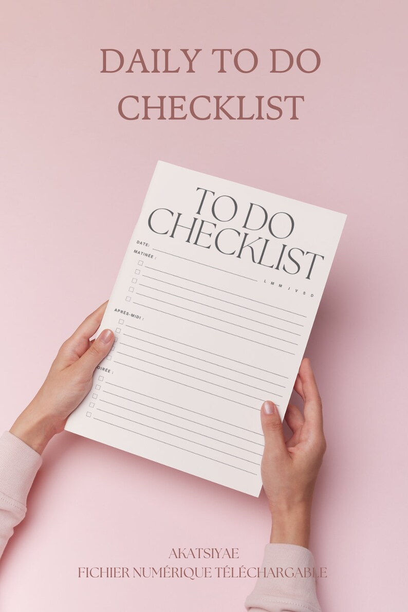 Daily Task List / Minimal Printable to Do List, Simple Task List ...