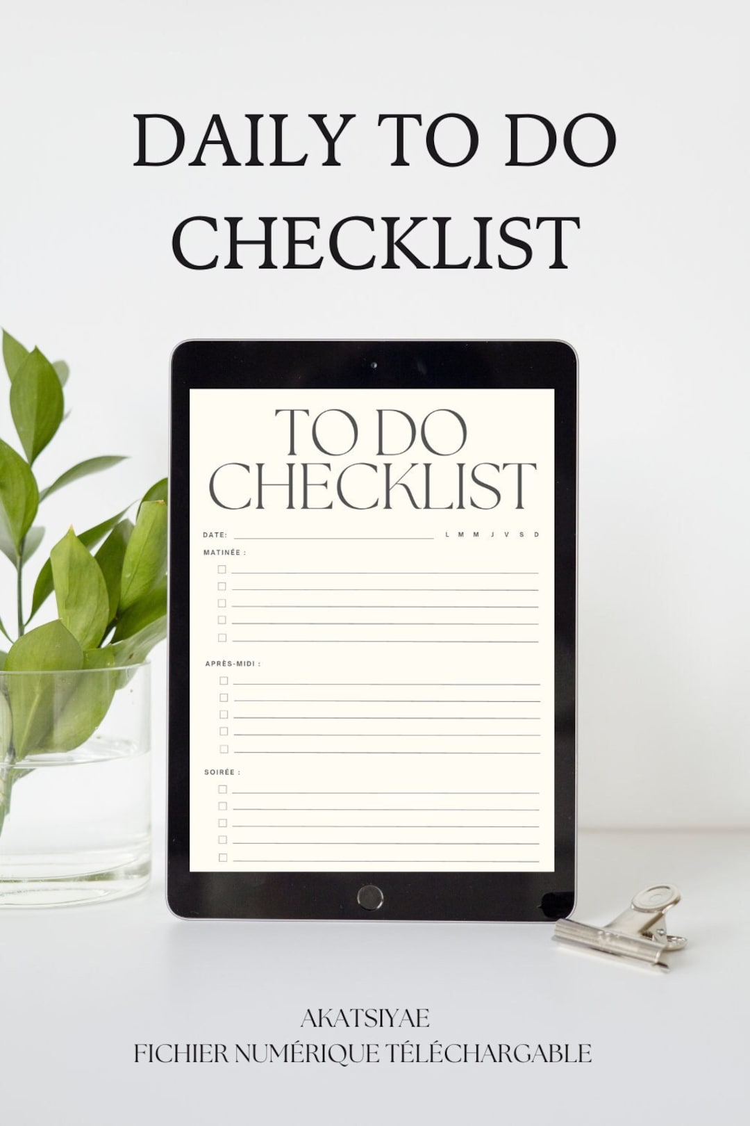 Daily Task List / Minimal Printable to Do List, Simple Task List ...