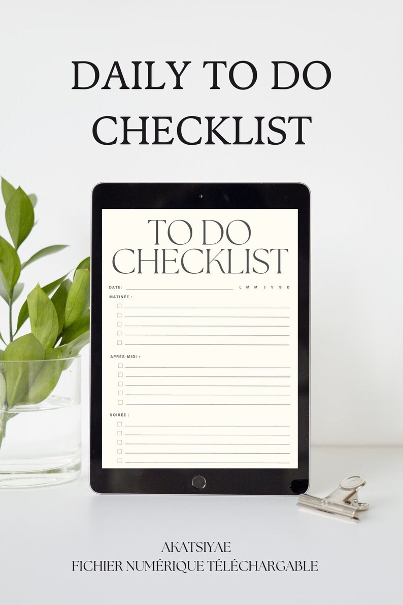 Daily Task List / Minimal Printable to Do List, Simple Task List ...