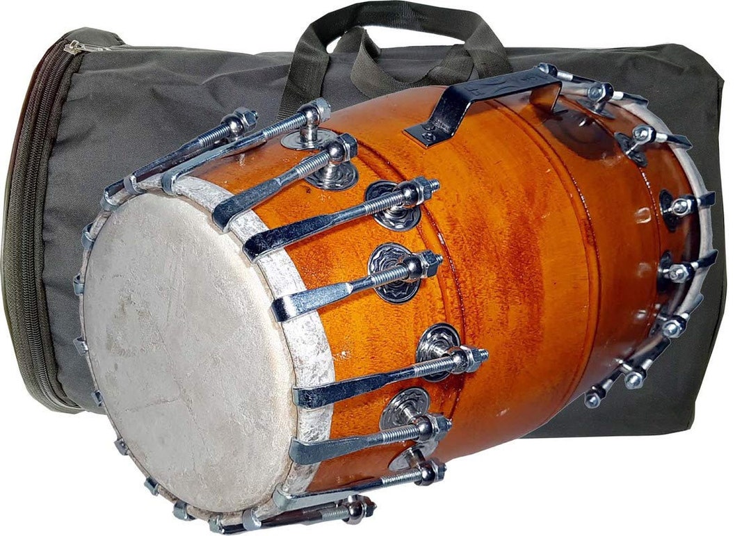 Wooden Musical Dholak Instrument Drum Nuts & Bolt With Cover orange - Etsy