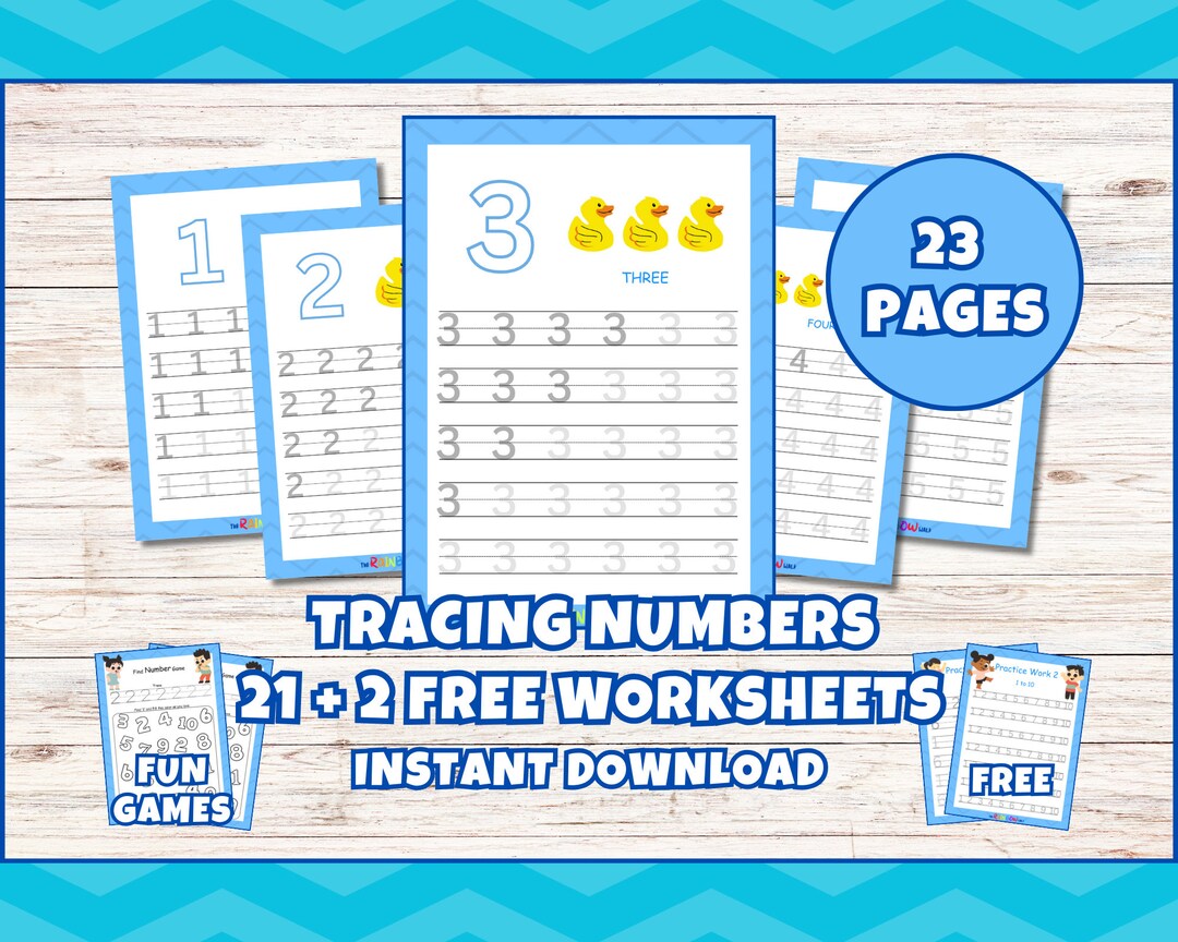 23 Tracing Numbers Worksheets Find Numbers Find and Color - Etsy