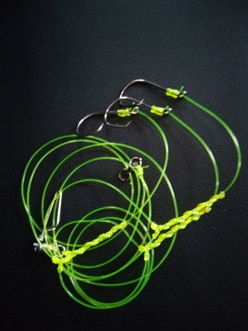 80-pound Triple Rig 6.0 Hooks Saltwater Rig for Game Fish Quantity-5 ...