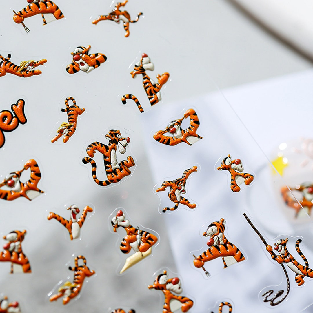 5D Tigger Nail Decal Animals Nail Decals Nails Art Stickers - Etsy