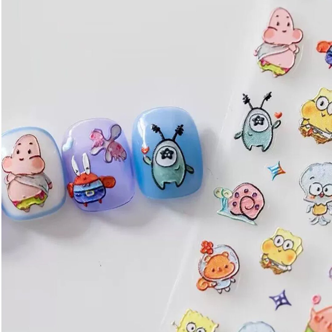 5D Theme Nails Stickers 5D Cartoon Nails Art Stickers - Etsy