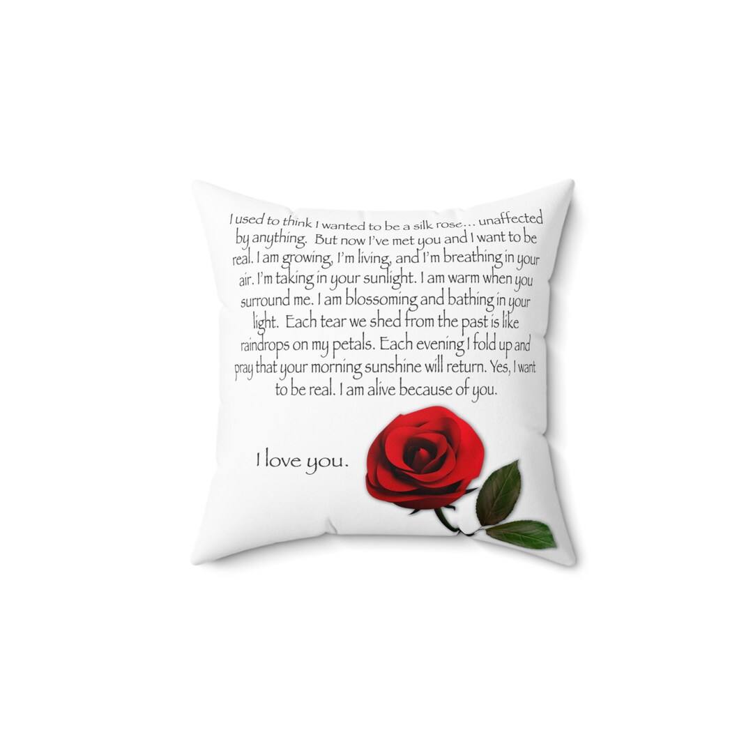 Best Valentines Gift Available. Rose Poem Spun Polyester Square Pillow ...