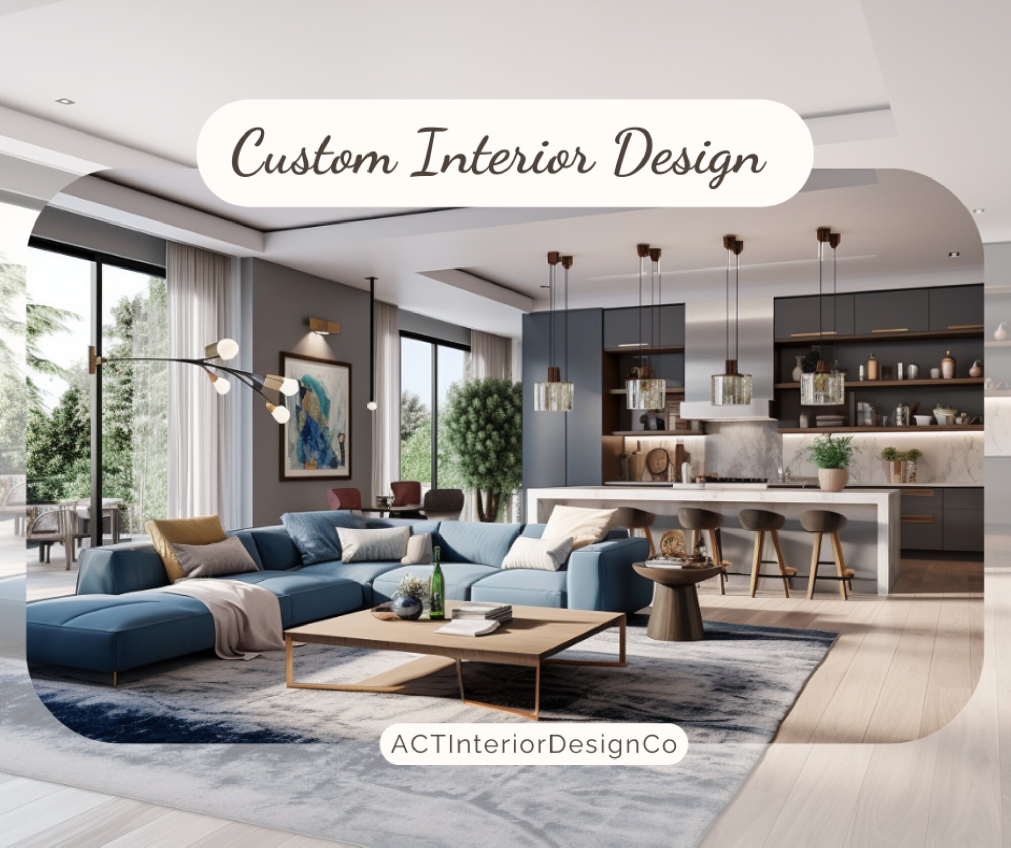 Custom Living Room Design, Interior Design, Living Room, 3D ...