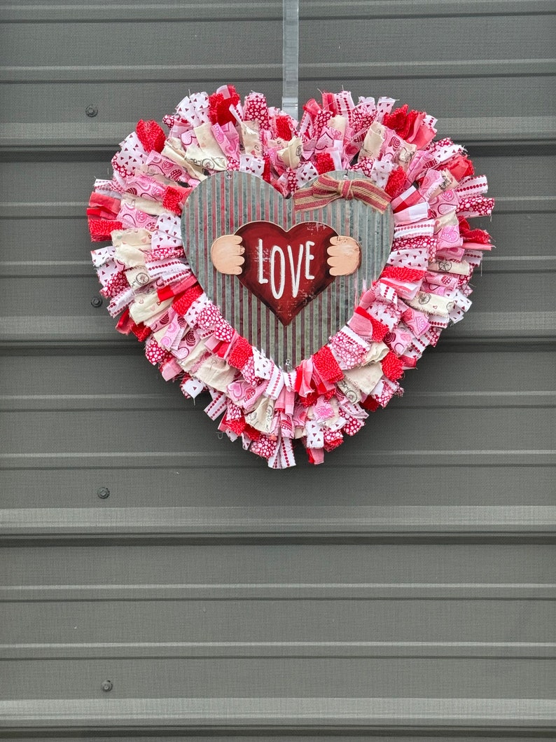 Valentine's Day Rag Wreath - Etsy