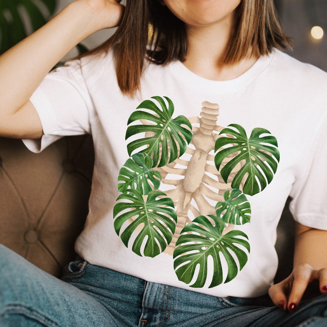 Tshirt Monstera Rib Cage Unisex Plants Plants Bones Art Art - Etsy