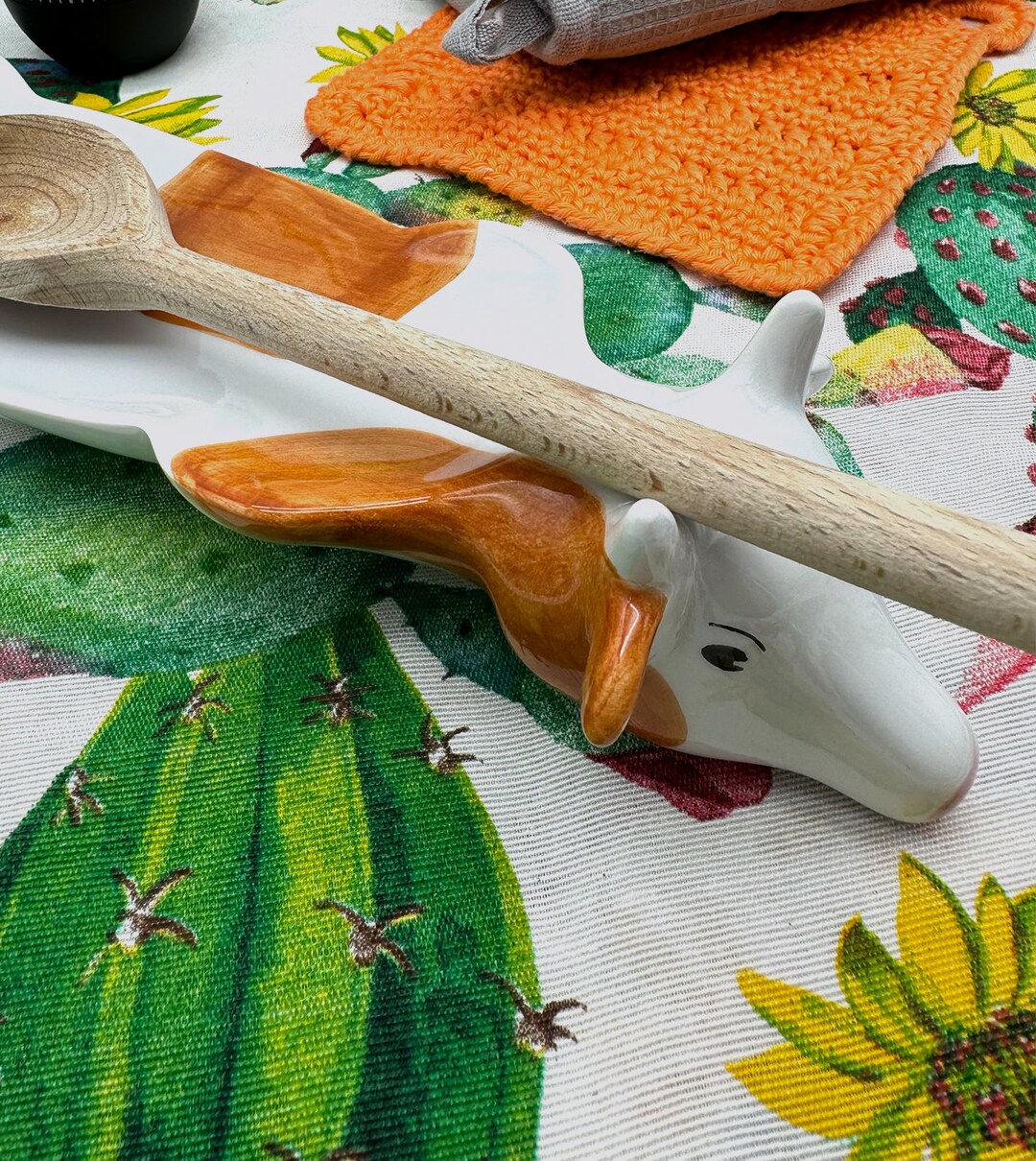 Orange Cow Spoon Ladle Rest Ceramic Decor Handmade Art - Etsy