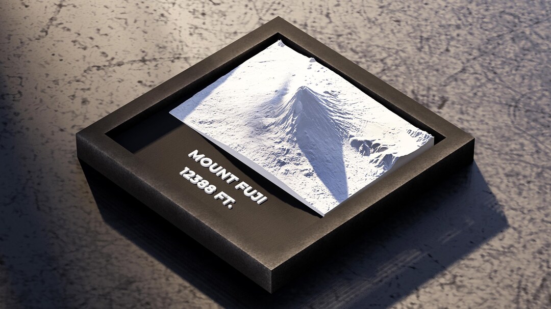 3D Mount Fuji Topographic Map Model: Hiking Gift (digital Downloadable ...
