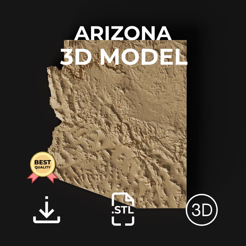 Arizona 3d Maps - Etsy