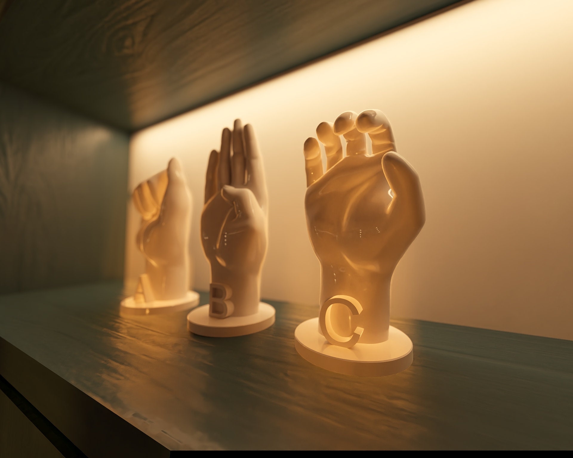 3D Printed ASL Alphabet Letters: Home Decor Hands (digital STL Files) - Etsy