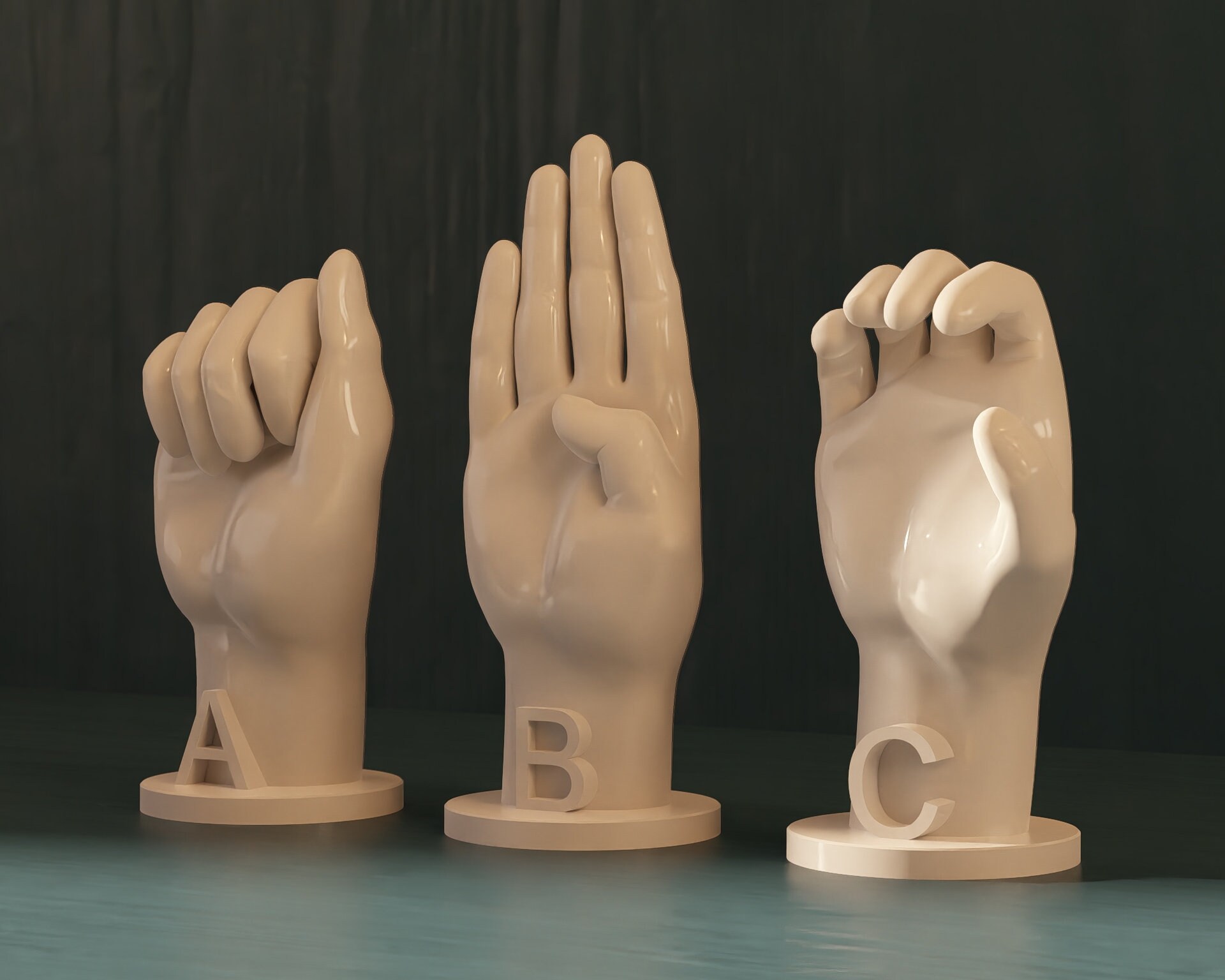 ASL Letters 3D Printer Digital Stl Files ASL Alphabet ASL Decorative ...