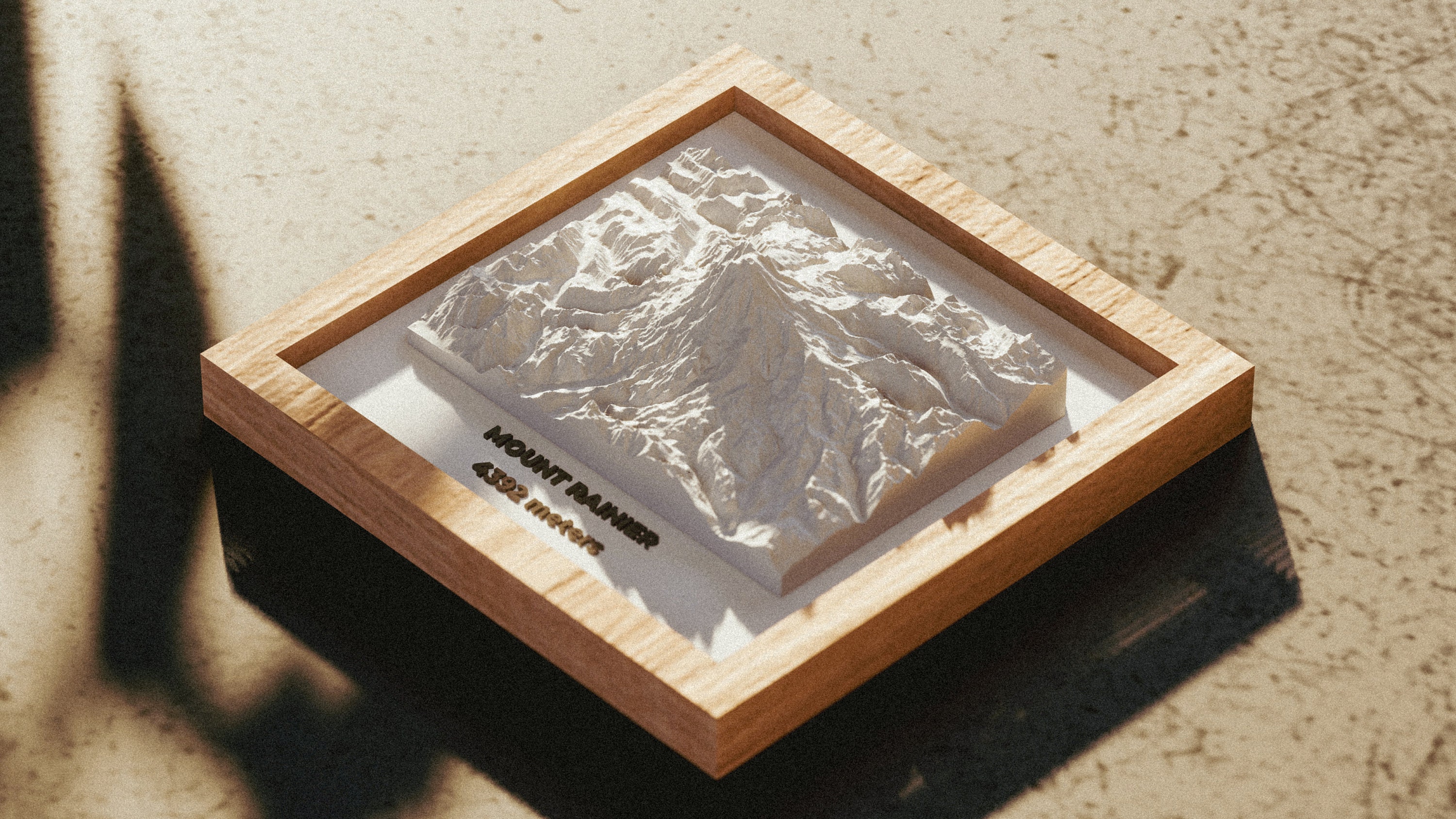 Mount Rainier 3D Printed Topographic Map Model Hiking Gift Custom ...