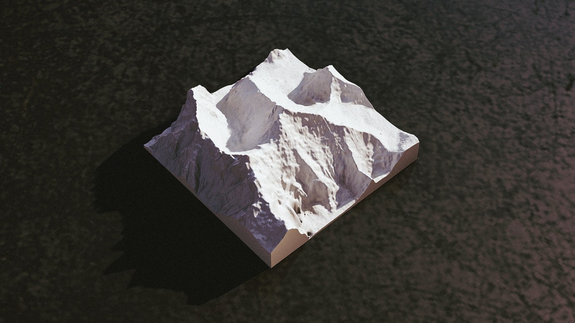 Custom 3D Mountain and Terrain Models 3D Printing STL File (digital) - Etsy