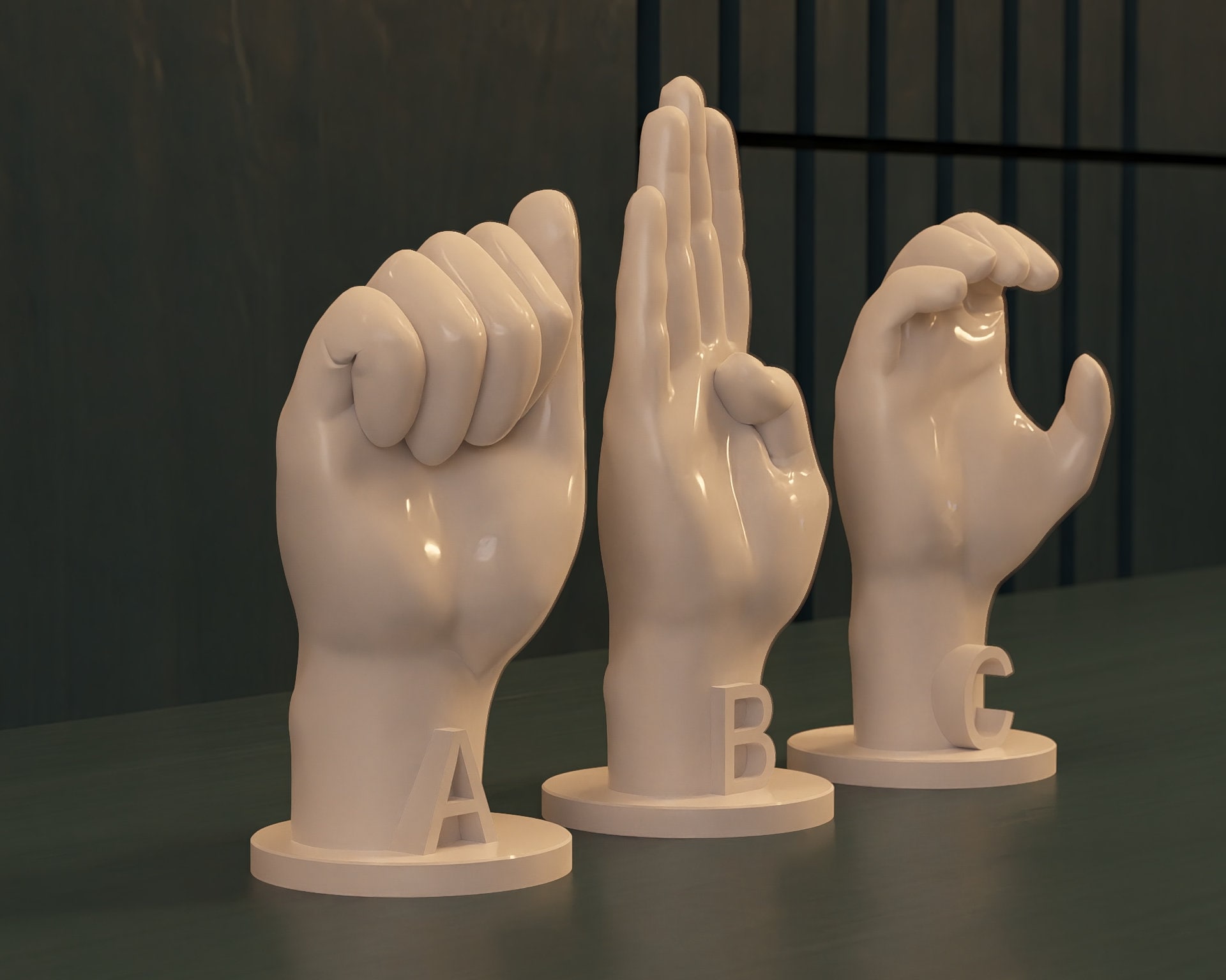 3D Printed ASL Alphabet Letters: Home Decor Hands (digital STL Files ...