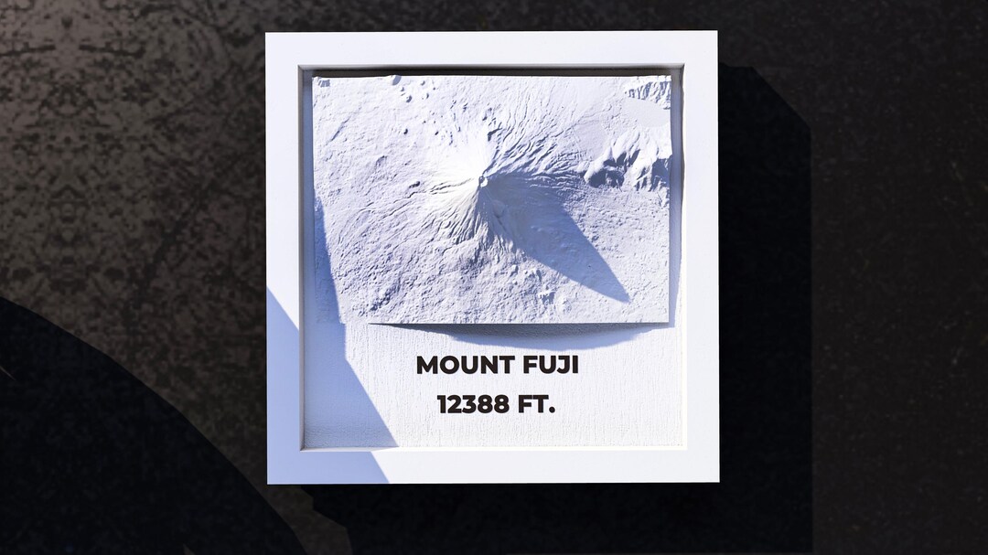 Mount Fuji 3D Printed Topographic Map Model - Hiking Gift - Custom ...