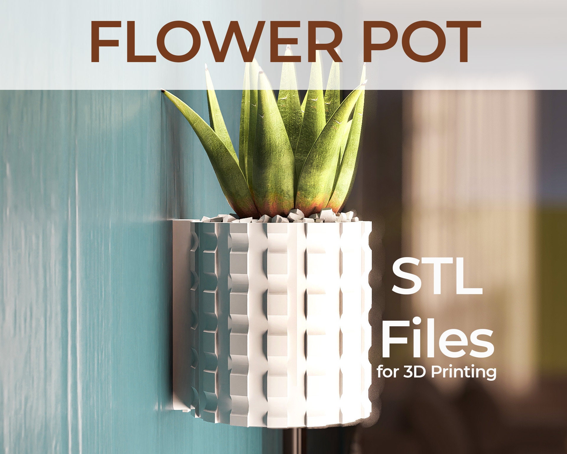 3D Printed Wall Planter Pot STL Files: Modern Home Decor (digital ...