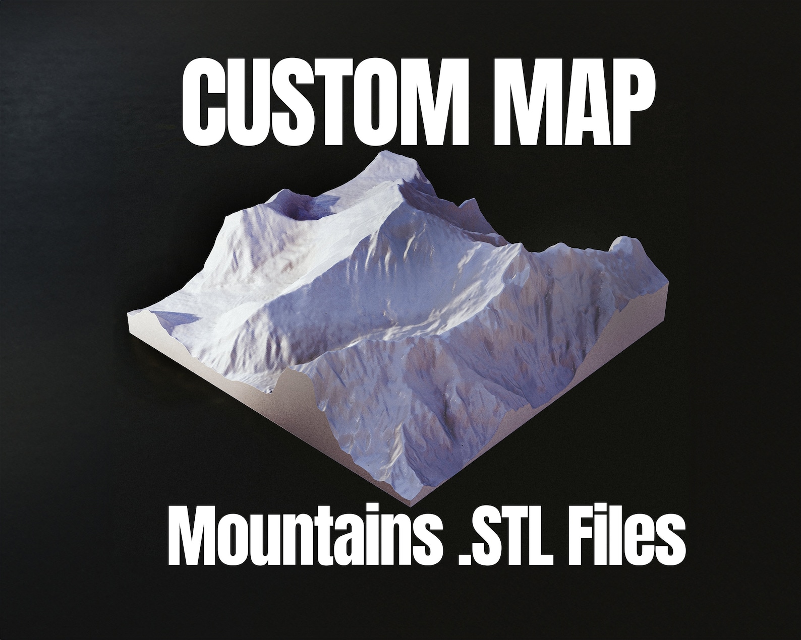 Custom 3D Mountain and Terrain Models 3D Printing STL File (digital) - Etsy