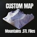 Custom 3D Mountain and Terrain Models 3D Printing STL File (digital) - Etsy
