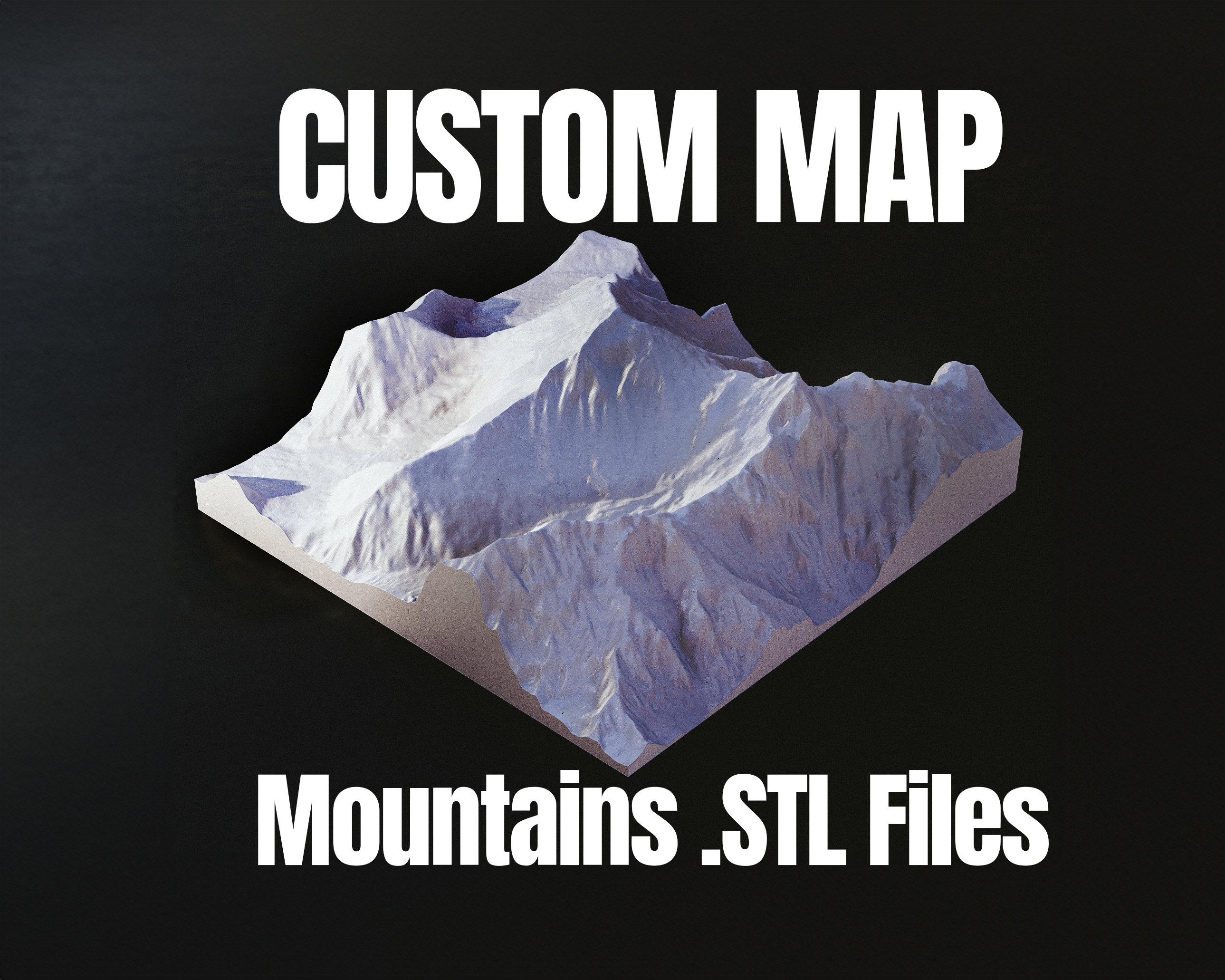 Custom 3D Mountain and Terrain Models 3D Printing STL File digital - Etsy
