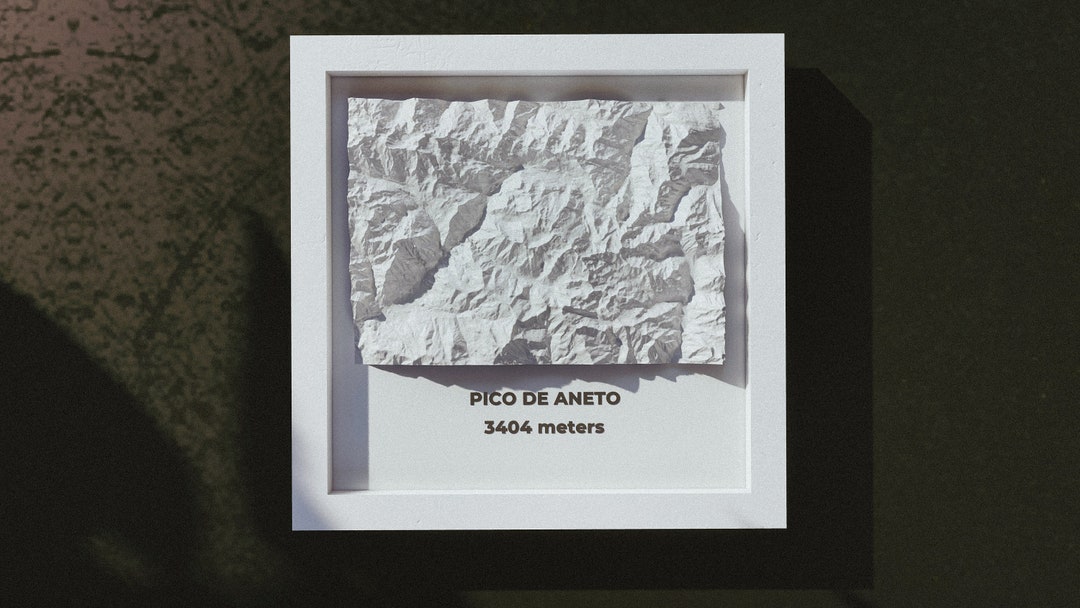 Pico De Aneto - Spain - EUROPE 3D Printed Topographic Map Model ...