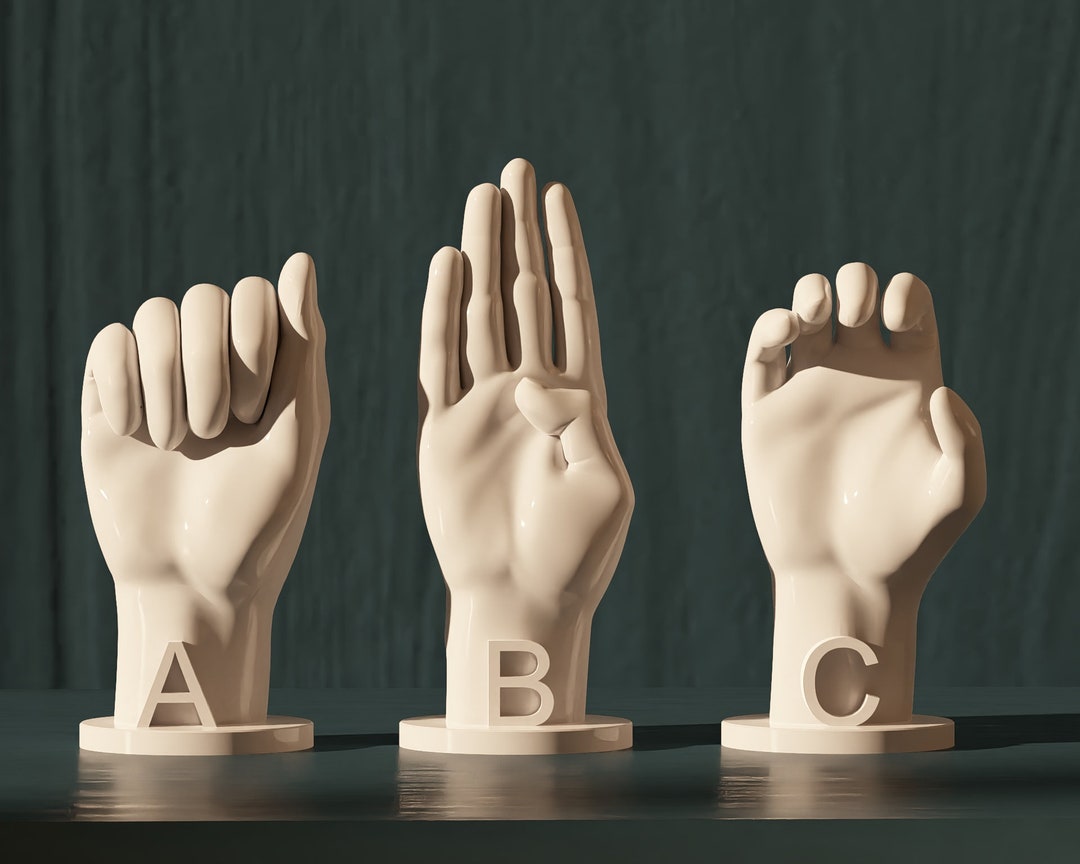 3D Printed ASL Alphabet Letters: Home Decor Hands (digital STL Files ...