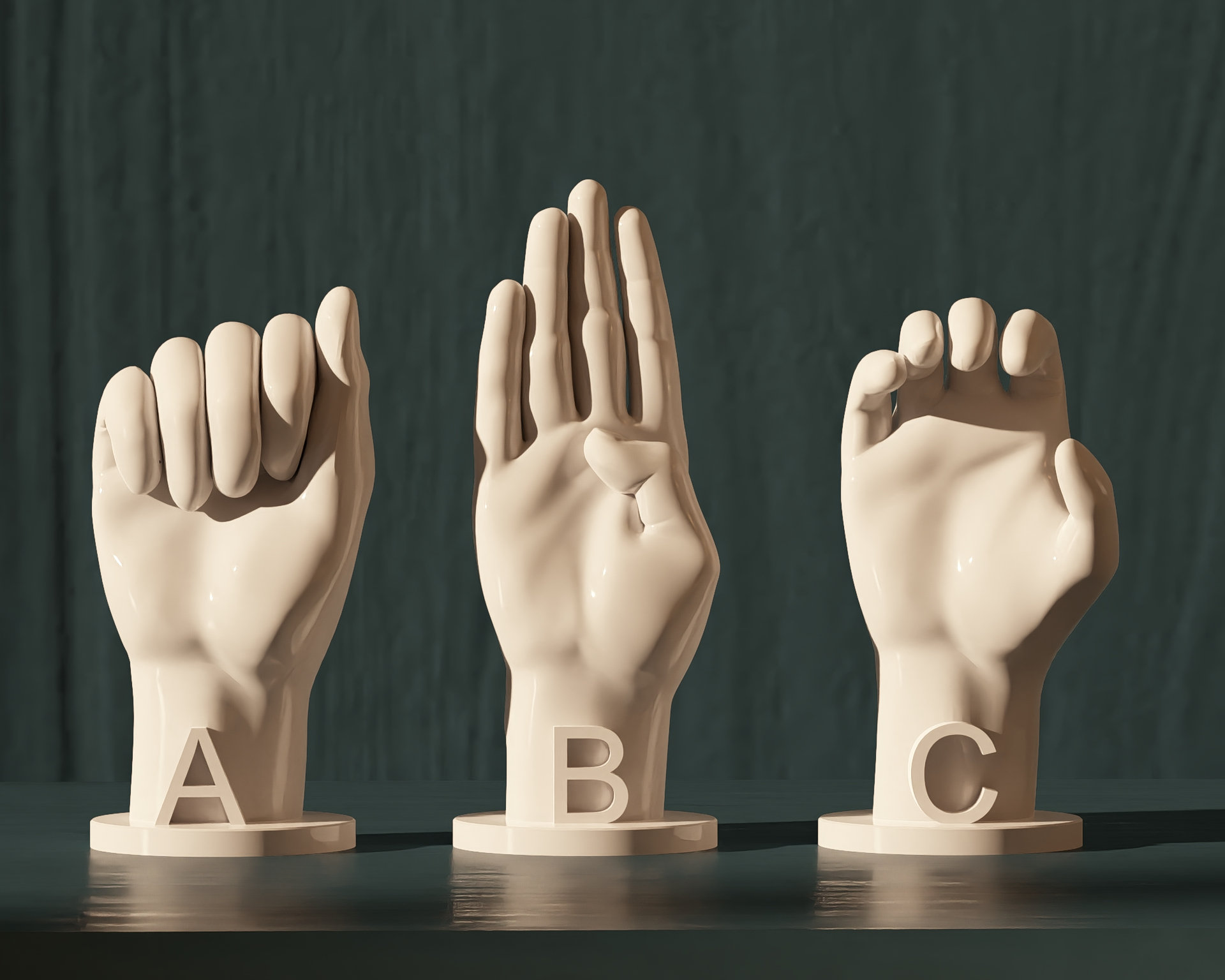 3D Printed ASL Alphabet Letters: Home Decor Hands (digital STL Files ...
