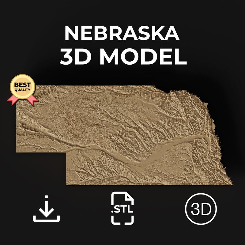 3d Maps Nebraska - Etsy