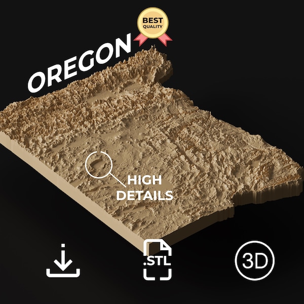 Oregon Topography - Etsy