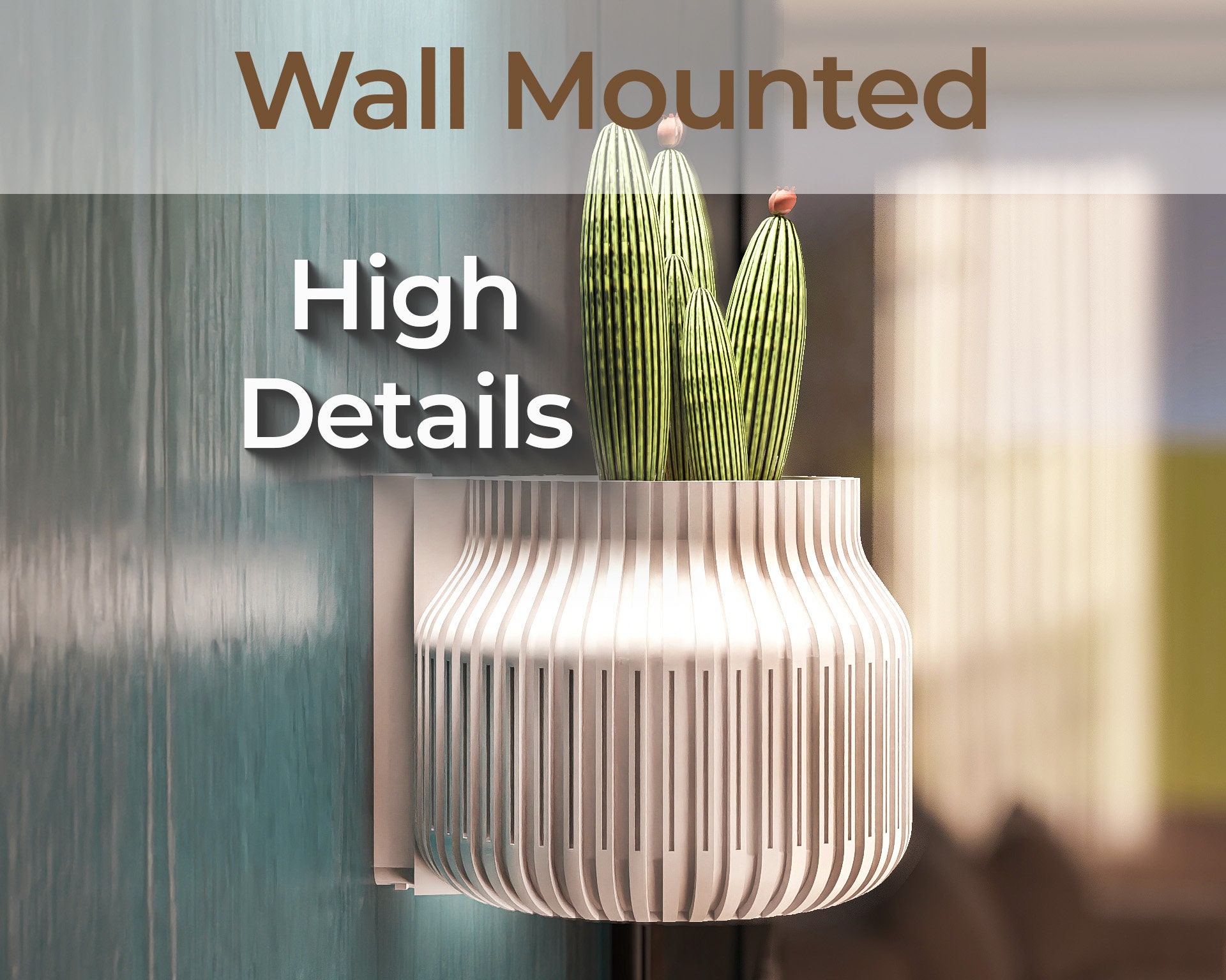 Wall Mounted Planter Pot STL Files: 3D Printing Decor (digital Download ...