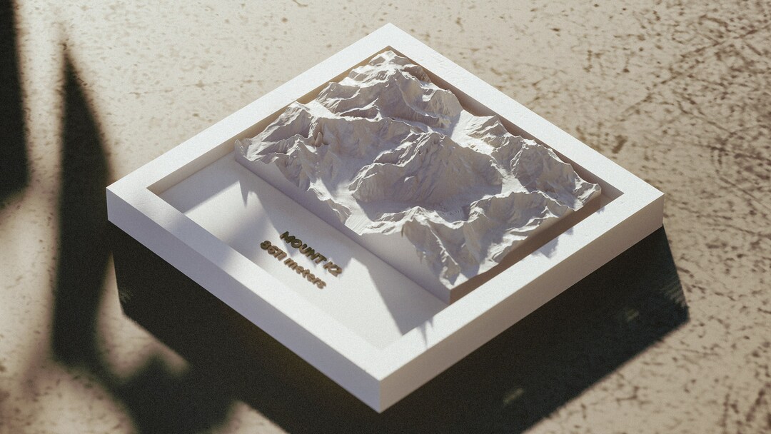 3D Mount K2 Topographic Map: China Asia, Hiking Gift - Etsy