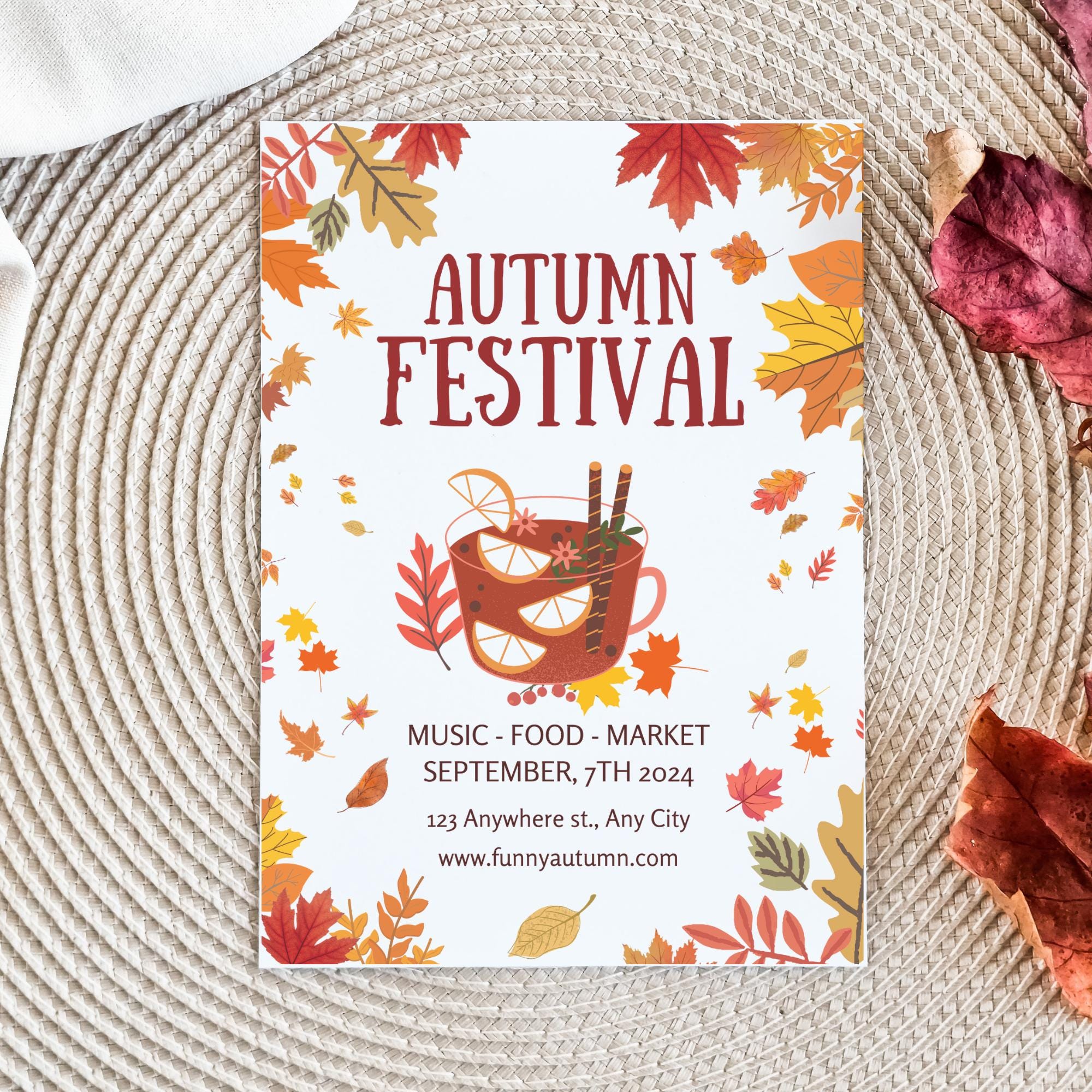 Editable Fall Festival Invitation, Fall Harvest Invite, Community Fall ...