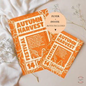 Editable Fall Harvest Festival Flyer Template, Fall Event Party Invite ...