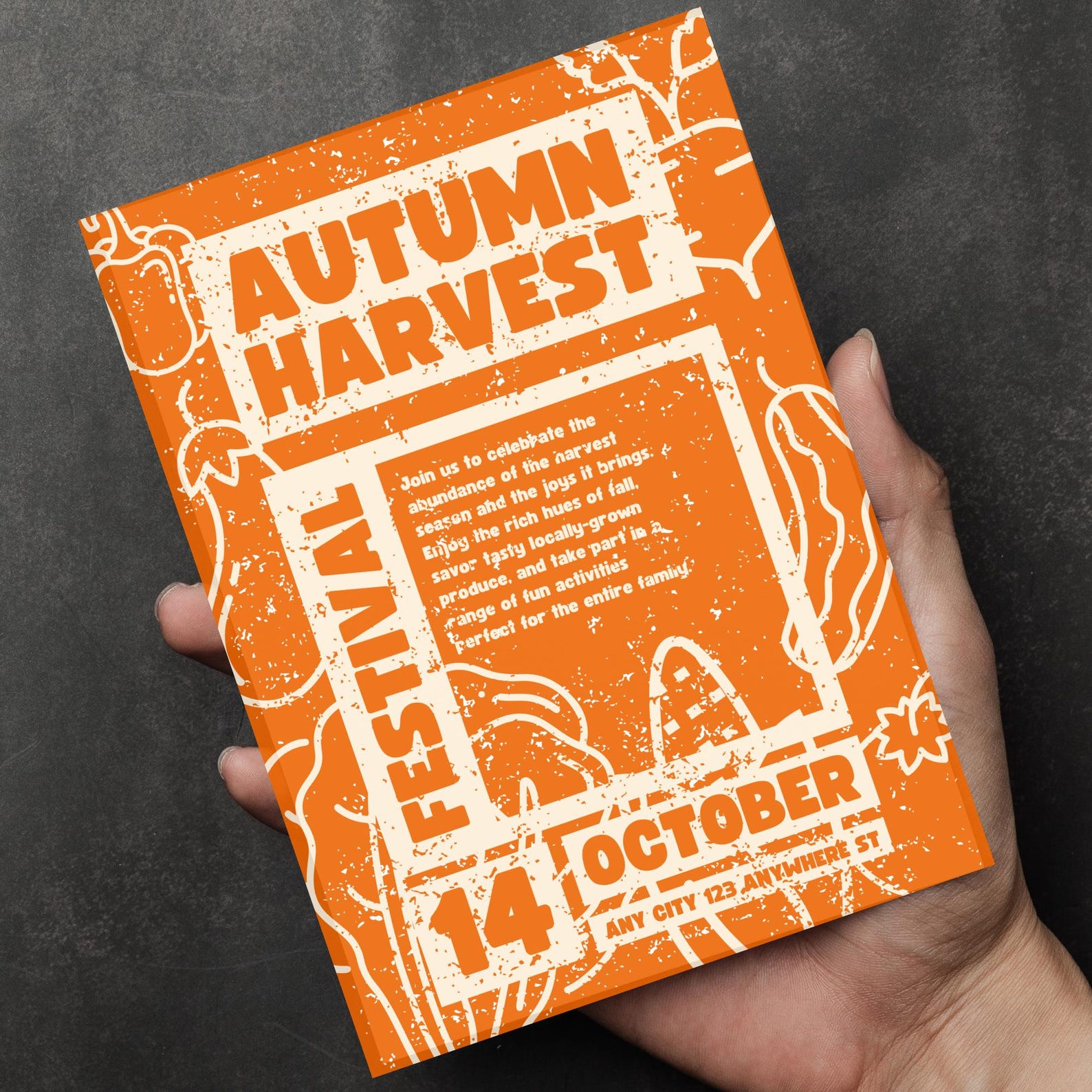 Editable Fall Harvest Festival Flyer Template, Fall Event Party Invite ...