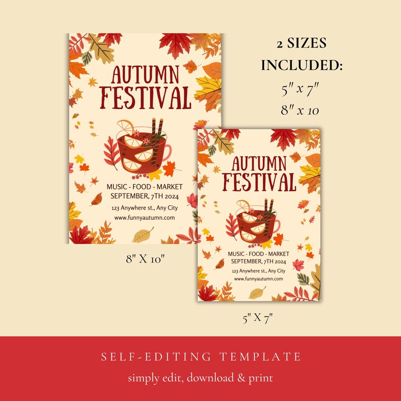 Editable Fall Festival Invitation, Fall Harvest Invite, Community Fall ...