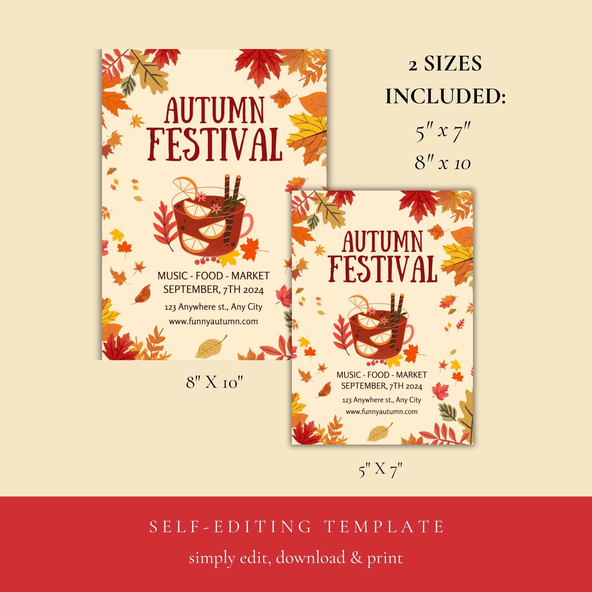 Editable Fall Festival Invitation, Fall Harvest Invite, Community Fall ...