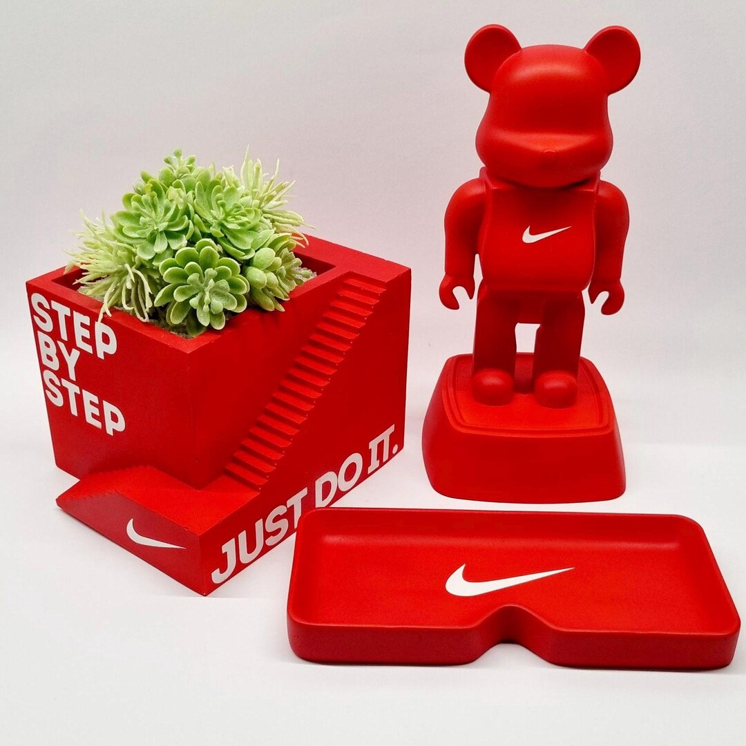 Nike Decor Set:planter,glasses Holder,bearbrick Figurine With Nike ...