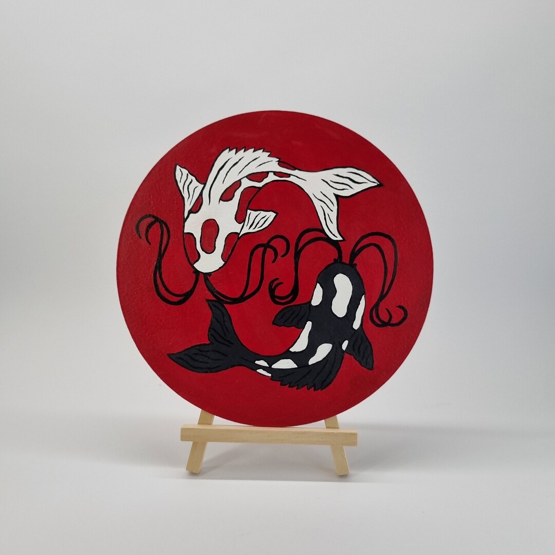 Koi Fish Symbol Art,hand Painted Acrylic Painting,japanese Inspired ...