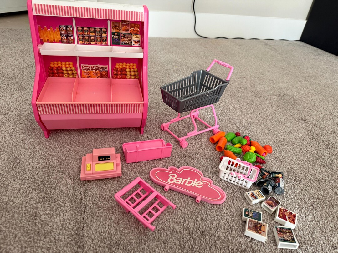 Vintage Barbie Supermarket Play Set 1991 With Accessories #7573 - Etsy