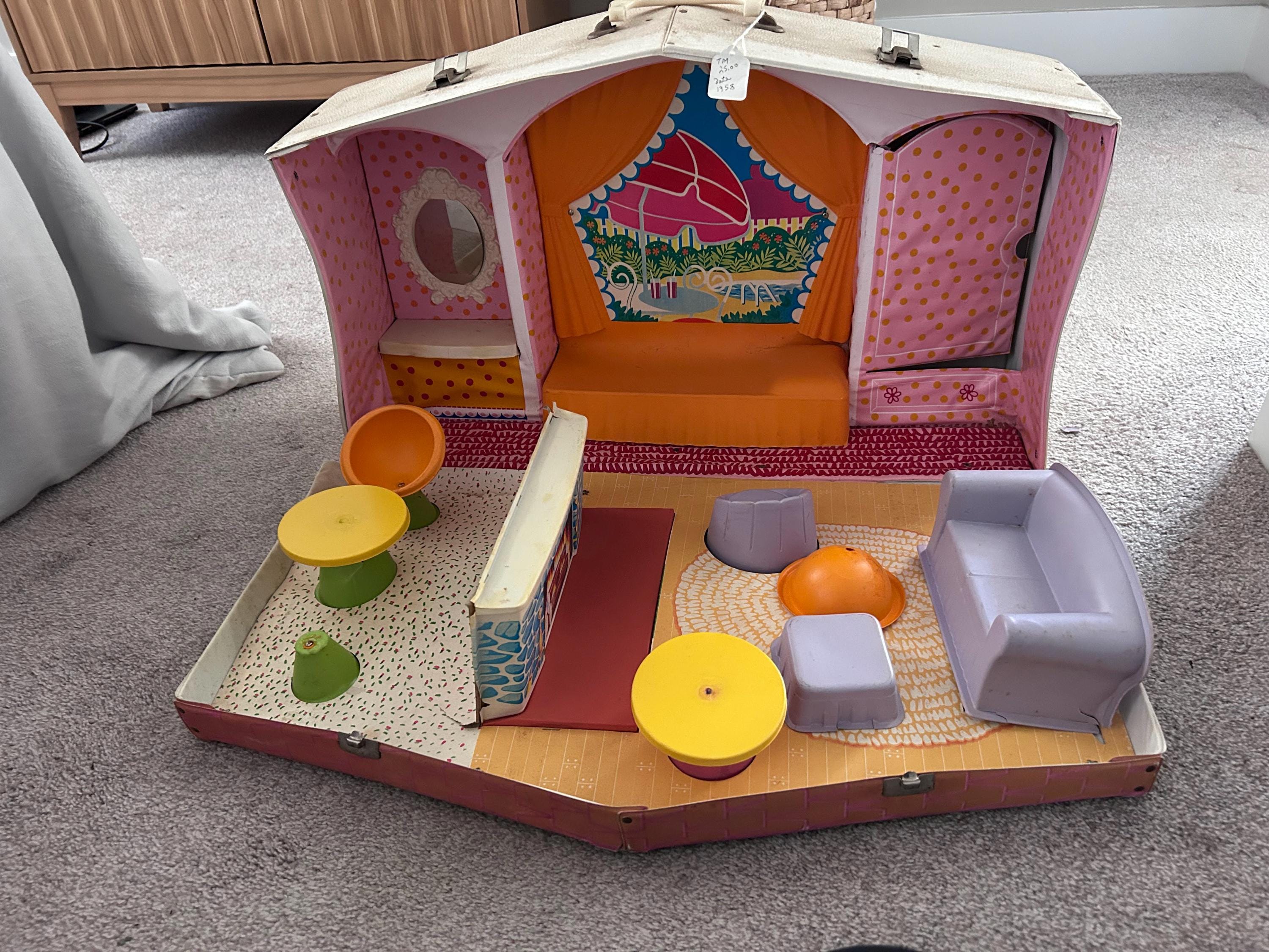 VHTF Rare Vintage Barbie Family Deluxe House 1958 Mattel SPP Complete ...