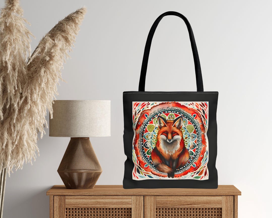 Red Fox Tote Bag, Fox Tote Bag, Fox Shoulder Bag, Artistic Fox Bag ...