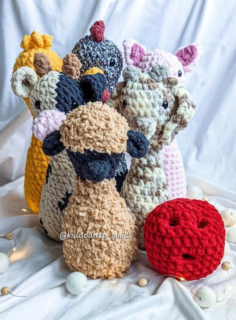 Barnyard Bowling Buddies Pattern, Crochet, PDF, Farm Animals, ENGLISH ...