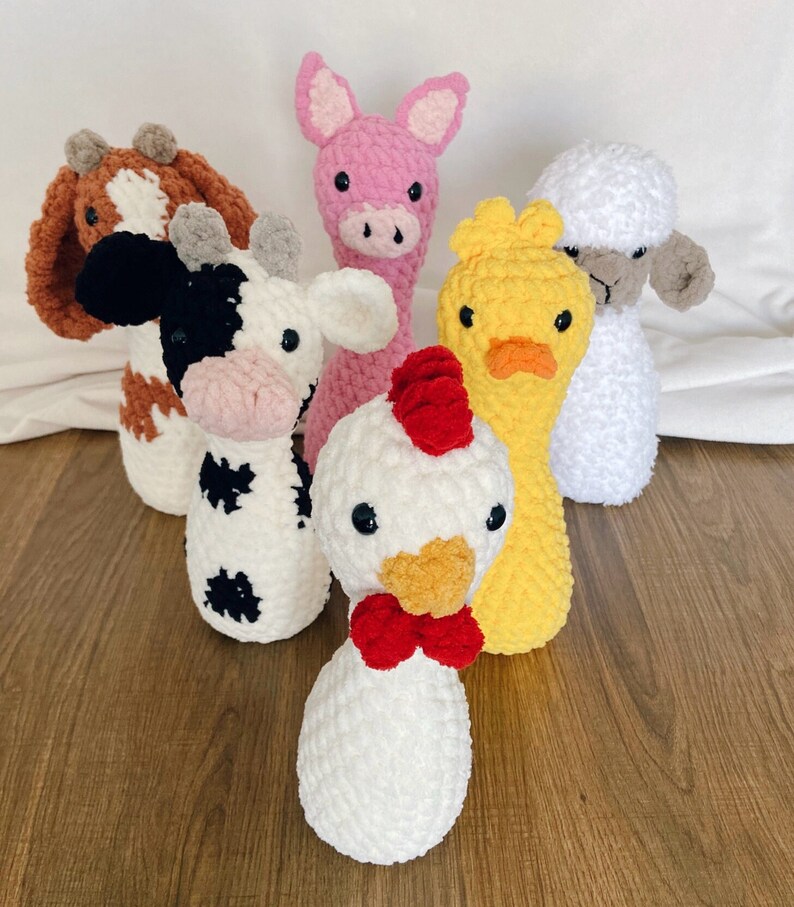 Barnyard Bowling Buddies Pattern, Crochet, PDF, Farm Animals, ENGLISH ...