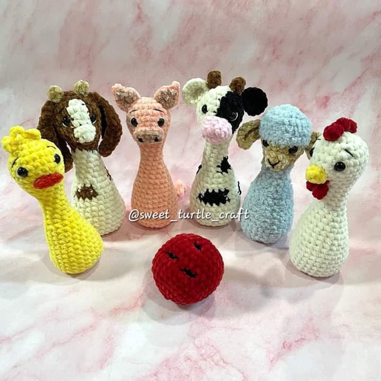 Barnyard Bowling Buddies Pattern, Crochet, PDF, Farm Animals, ENGLISH ...